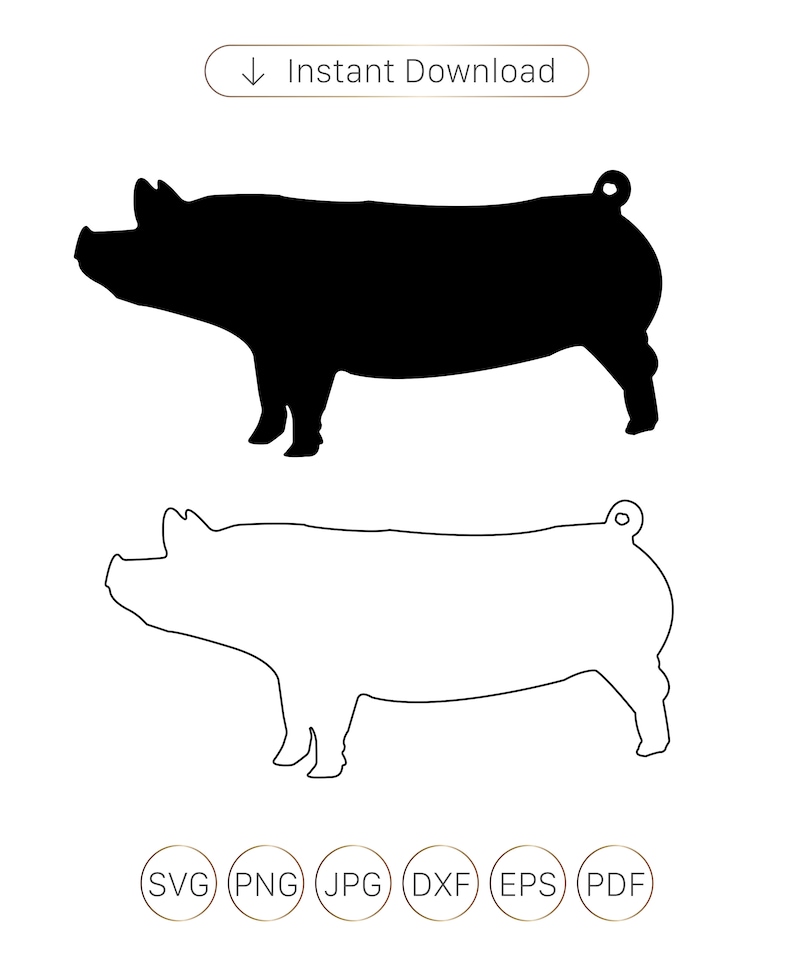 Pig Outline SVG Pig Svg Pig Silhouette Show Pig SVG Show - Etsy