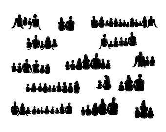Family Sitting Svg - Etsy