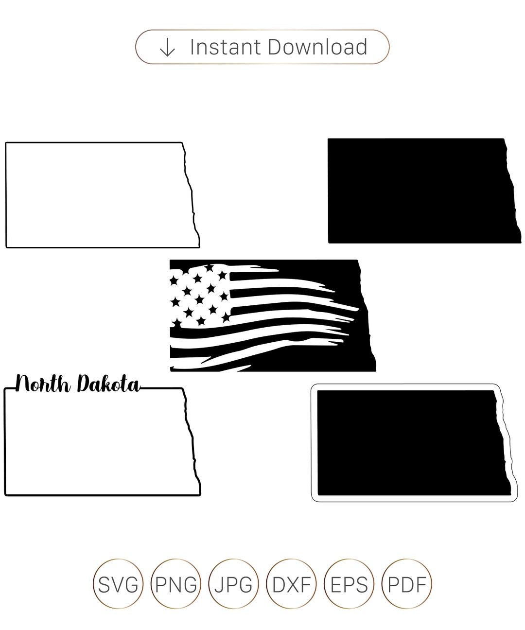 North Dakota SVG, North Dakota State SVG, North Dakota Silhouette,north ...