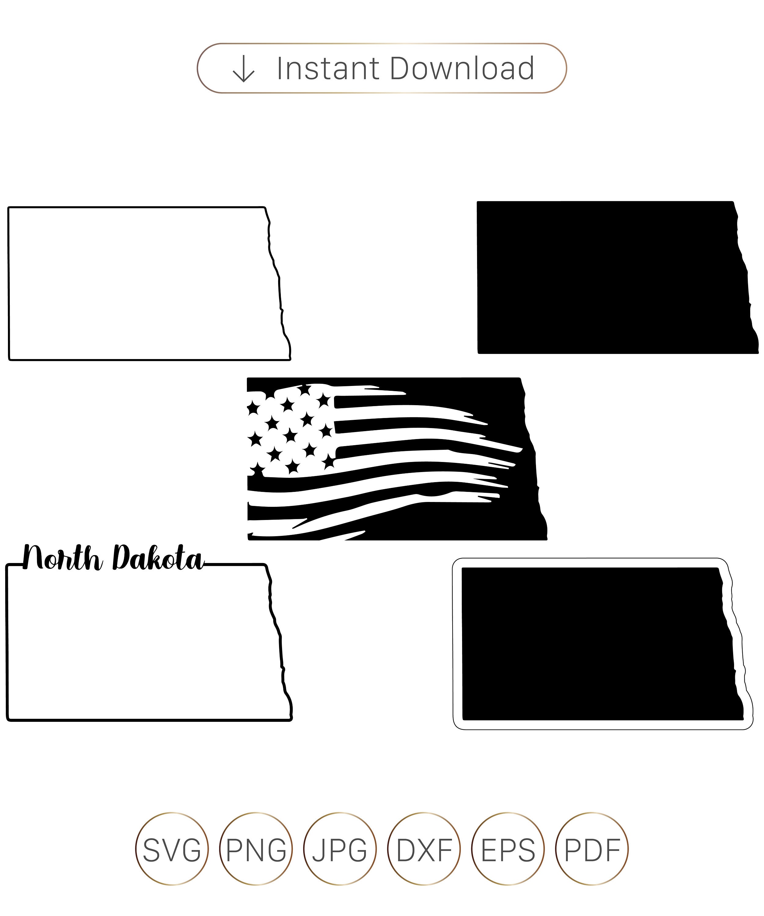 North Dakota SVG, North Dakota State SVG, North Dakota Silhouette,north ...