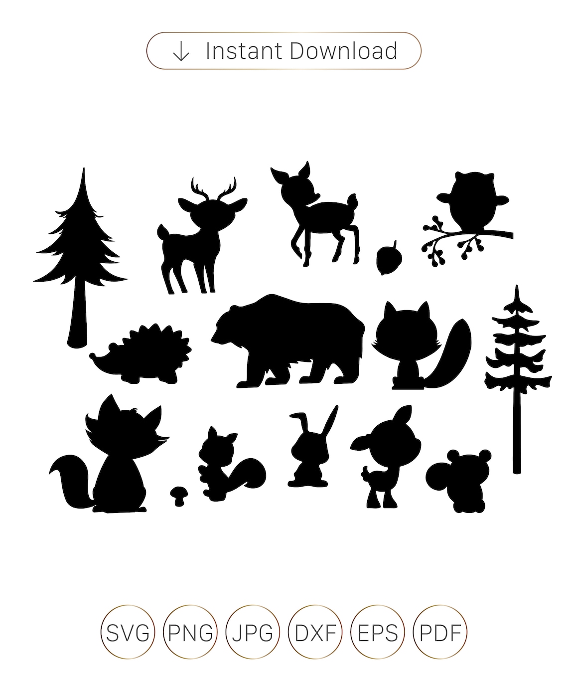 Woodland Animals Svgforest Animals Svgwoodland Animals | Etsy