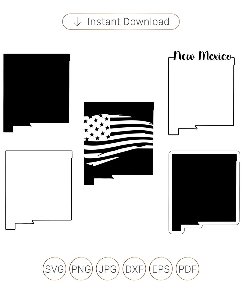 New Mexico SVG, New Mexico State SVG, New Mexico Silhouette, New Mexico ...
