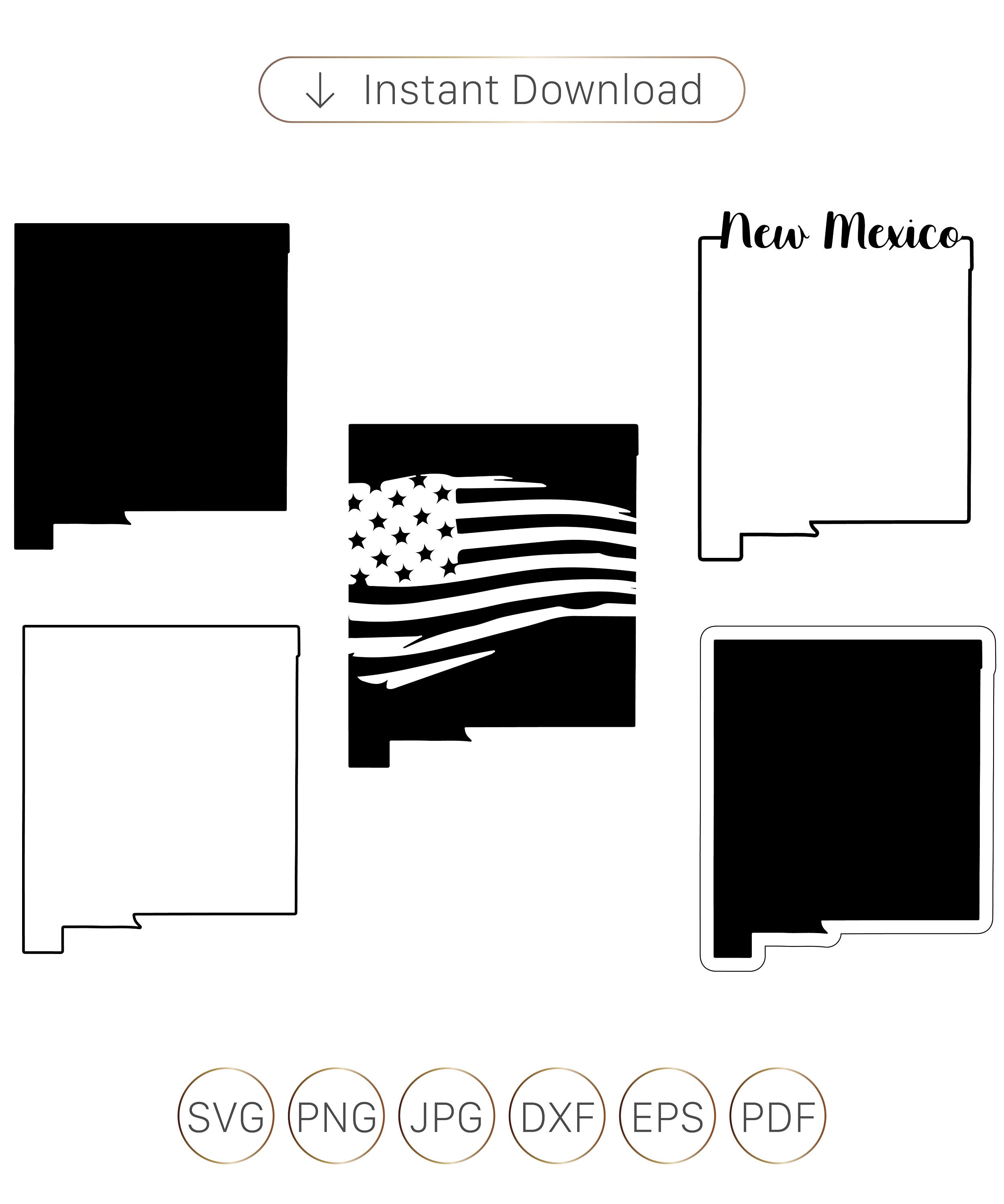 New Mexico SVG, New Mexico State SVG, New Mexico Silhouette, New Mexico ...