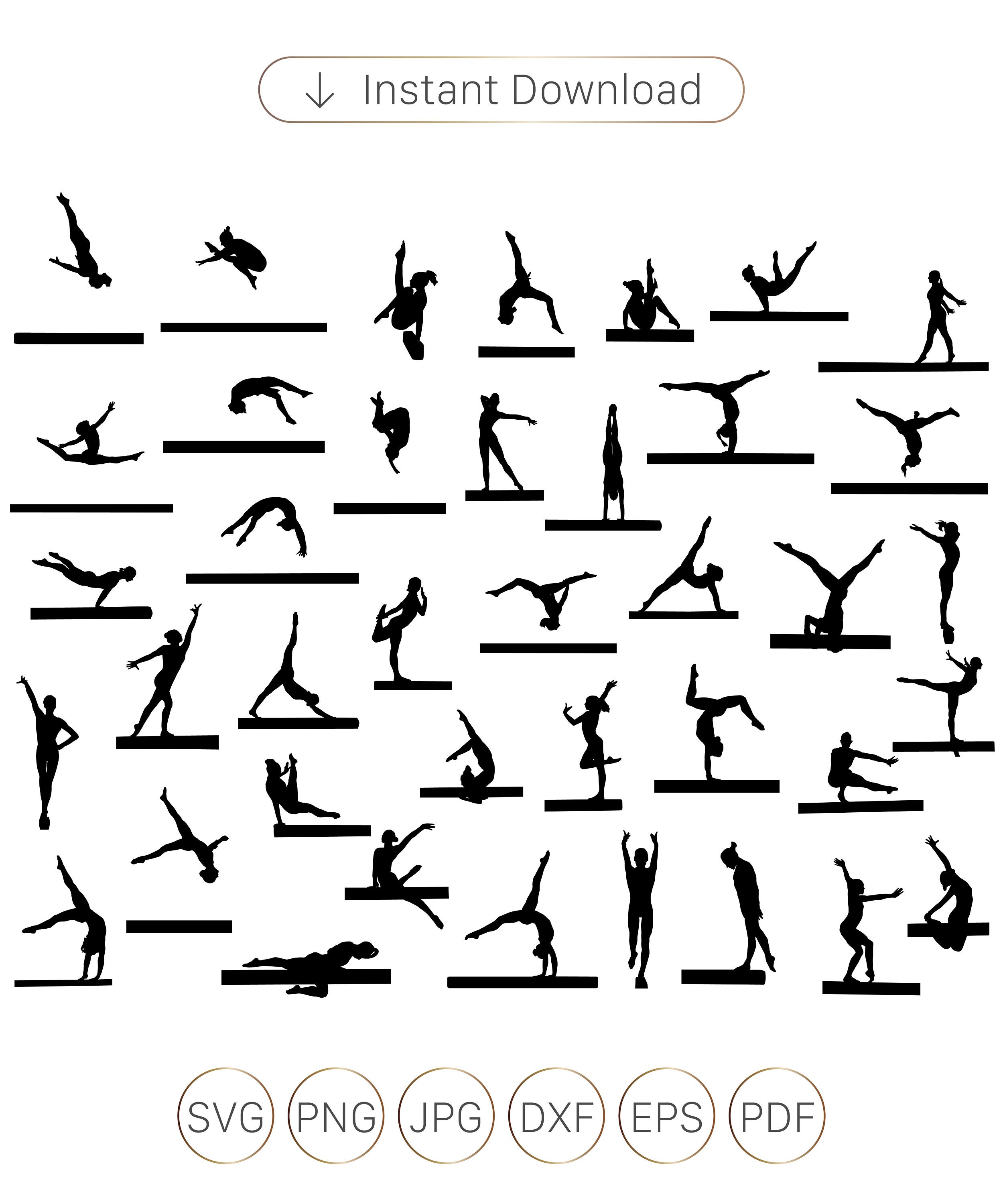 Turnerin SVG, Gymnastik SVG, Gymnastik Silhouette, Gymnastik Digital ...