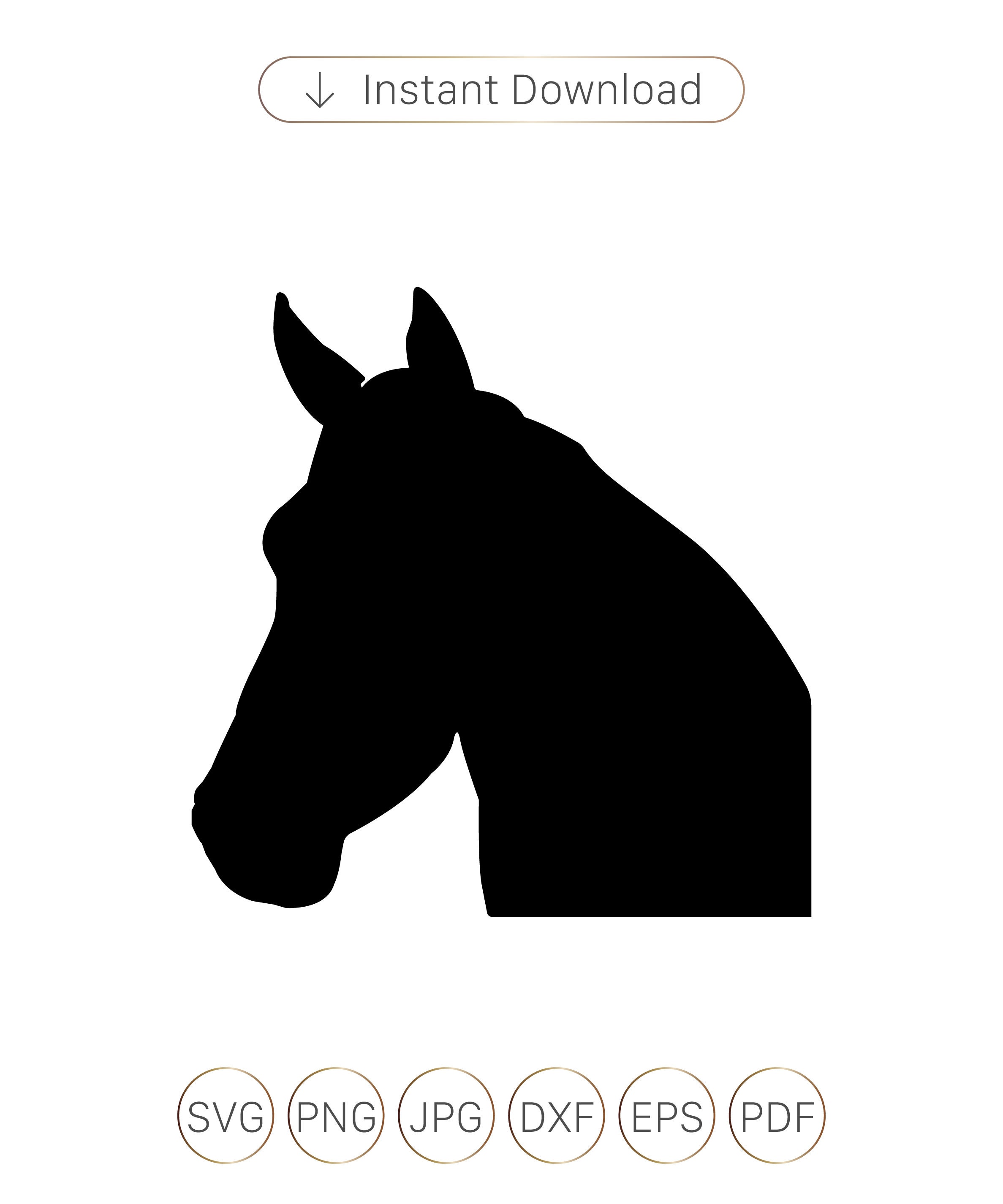 Tête de cheval cheval SVG svg de tête de cheval beau | Etsy
