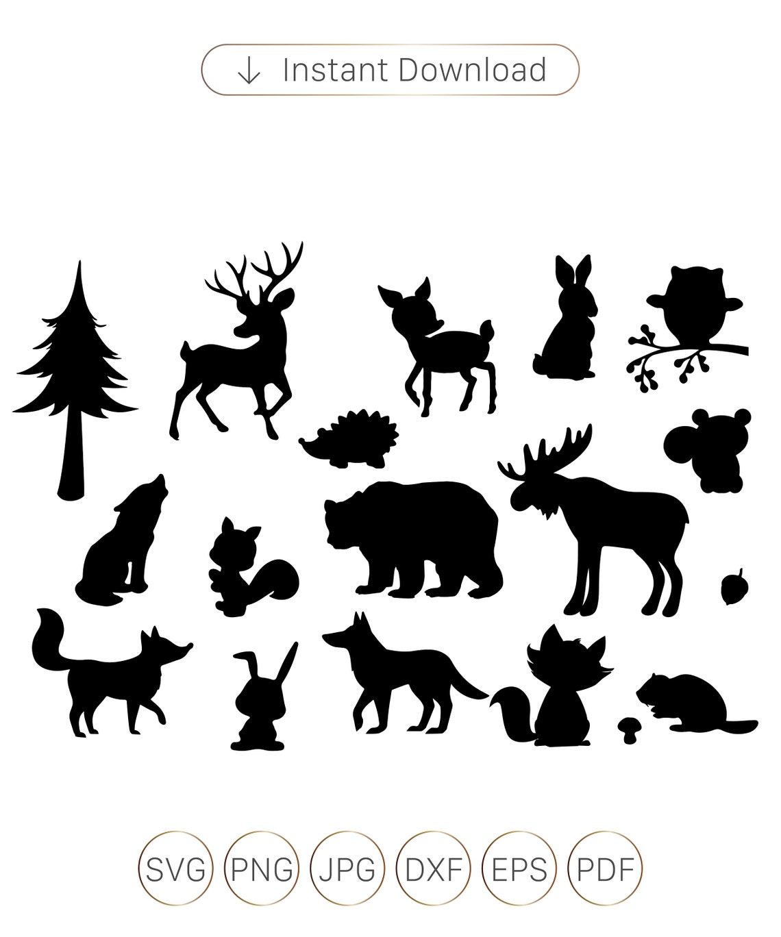 Woodland Animals Svgforest Animals Svgwoodland Animals - Etsy