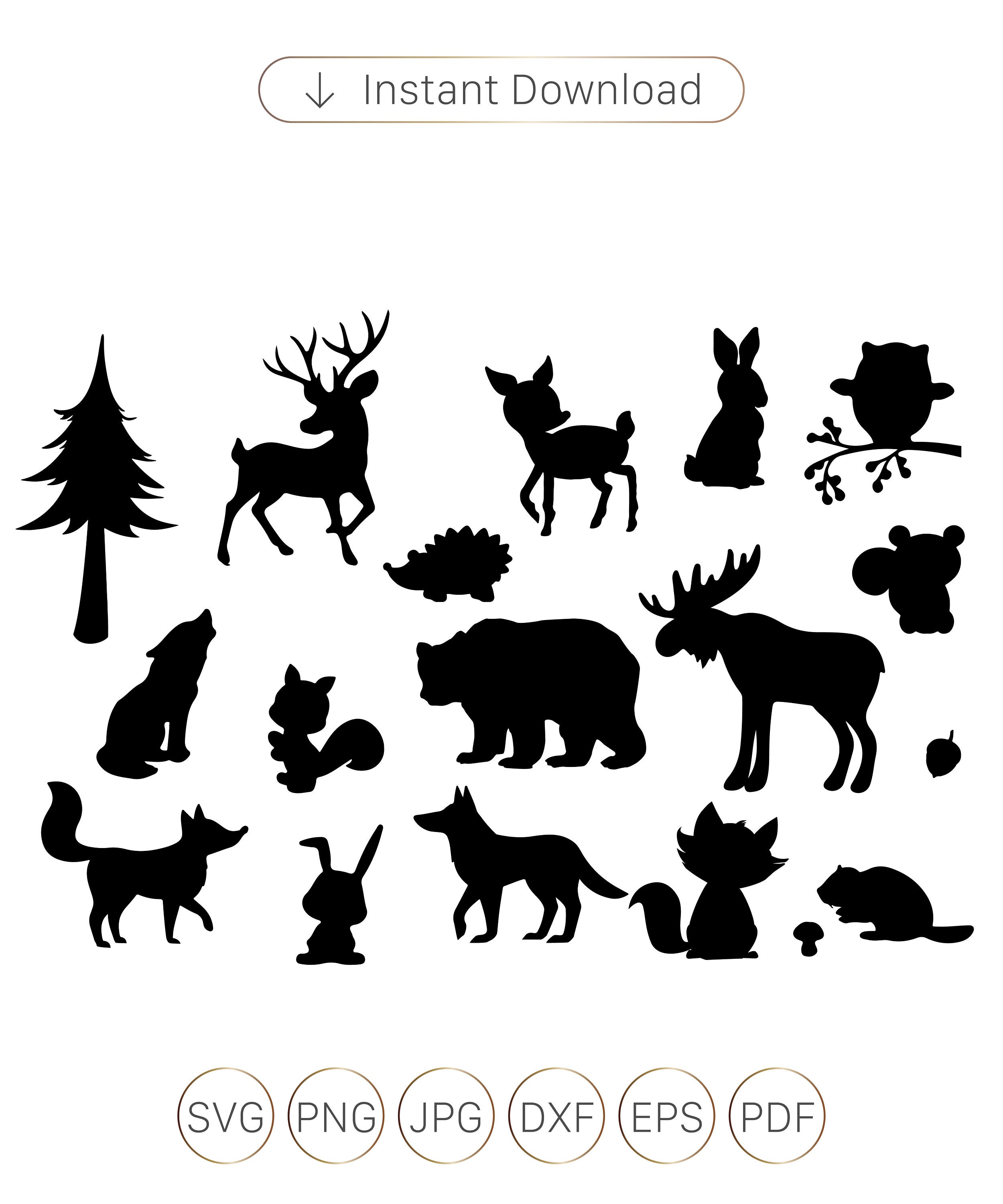Woodland Animals Svgforest Animals Svgwoodland Animals - Etsy Canada