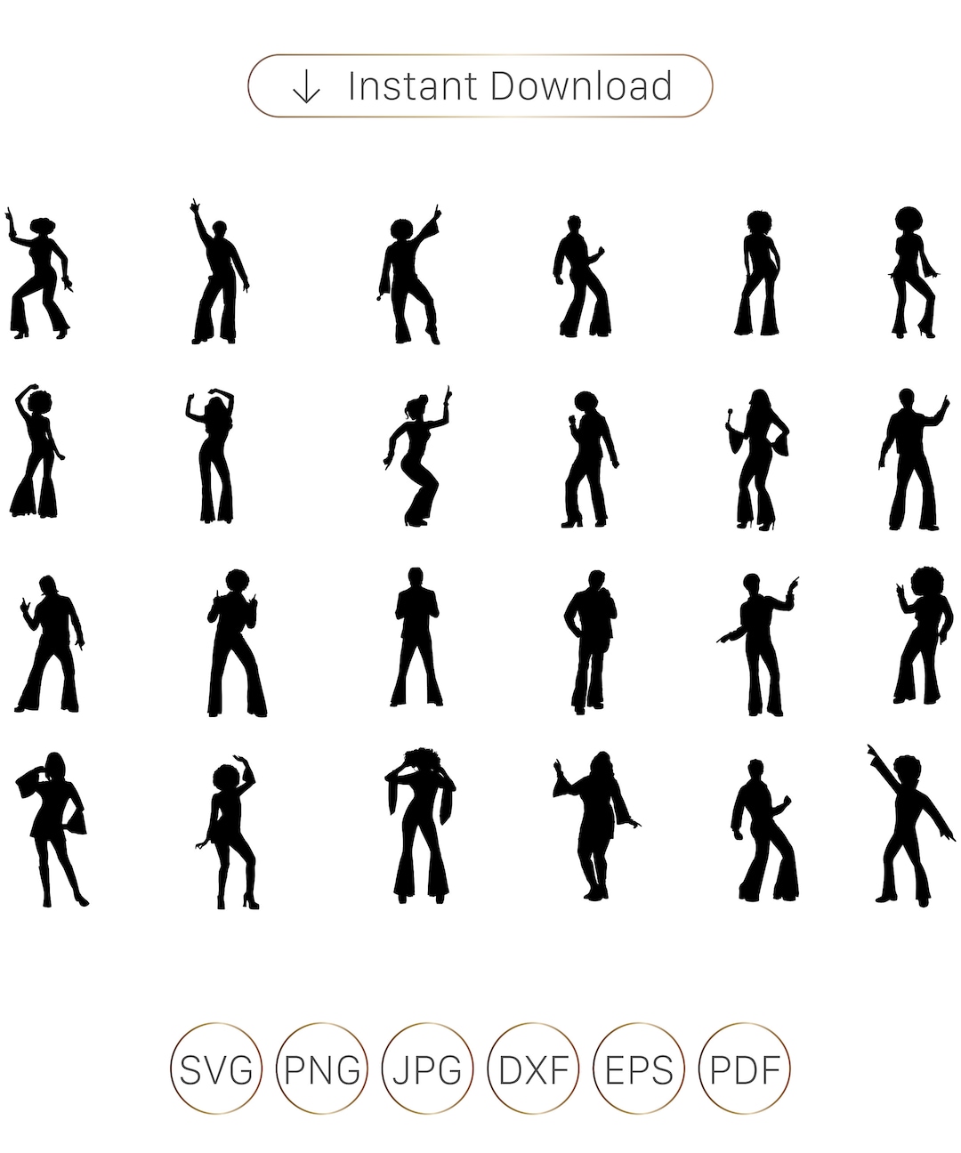 Disco Dancing Silhouette SVG, Disco Dancing SVG, Disco Dancing Vector ...