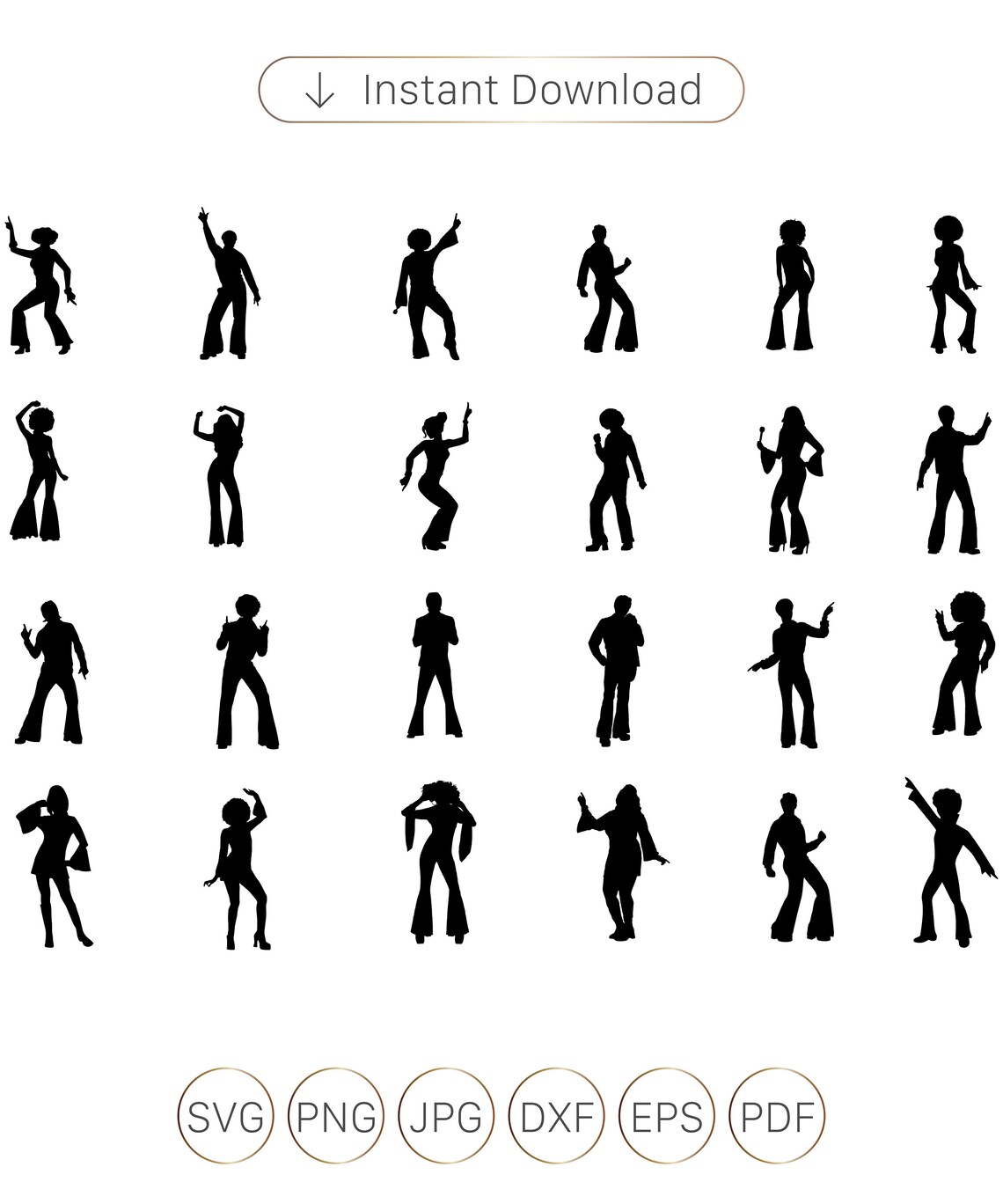 Disco Dancing Silhouette SVG Disco Dancing SVG Disco Dancing - Etsy