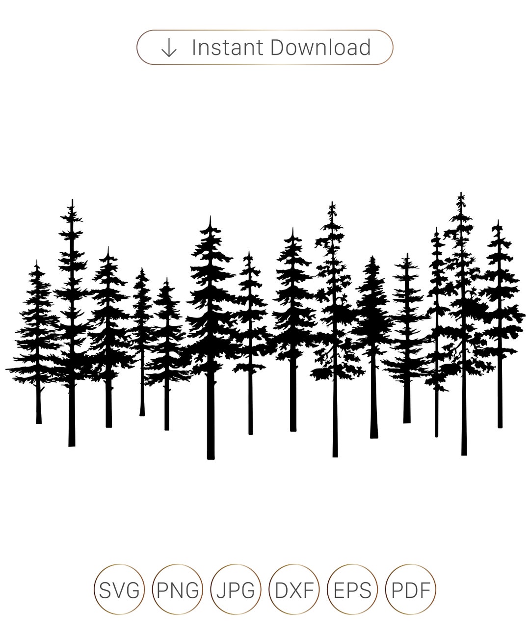 Tree Silhouette Svg,pine Tree Svg,pine Tree Silhouette,evergreen Tree ...