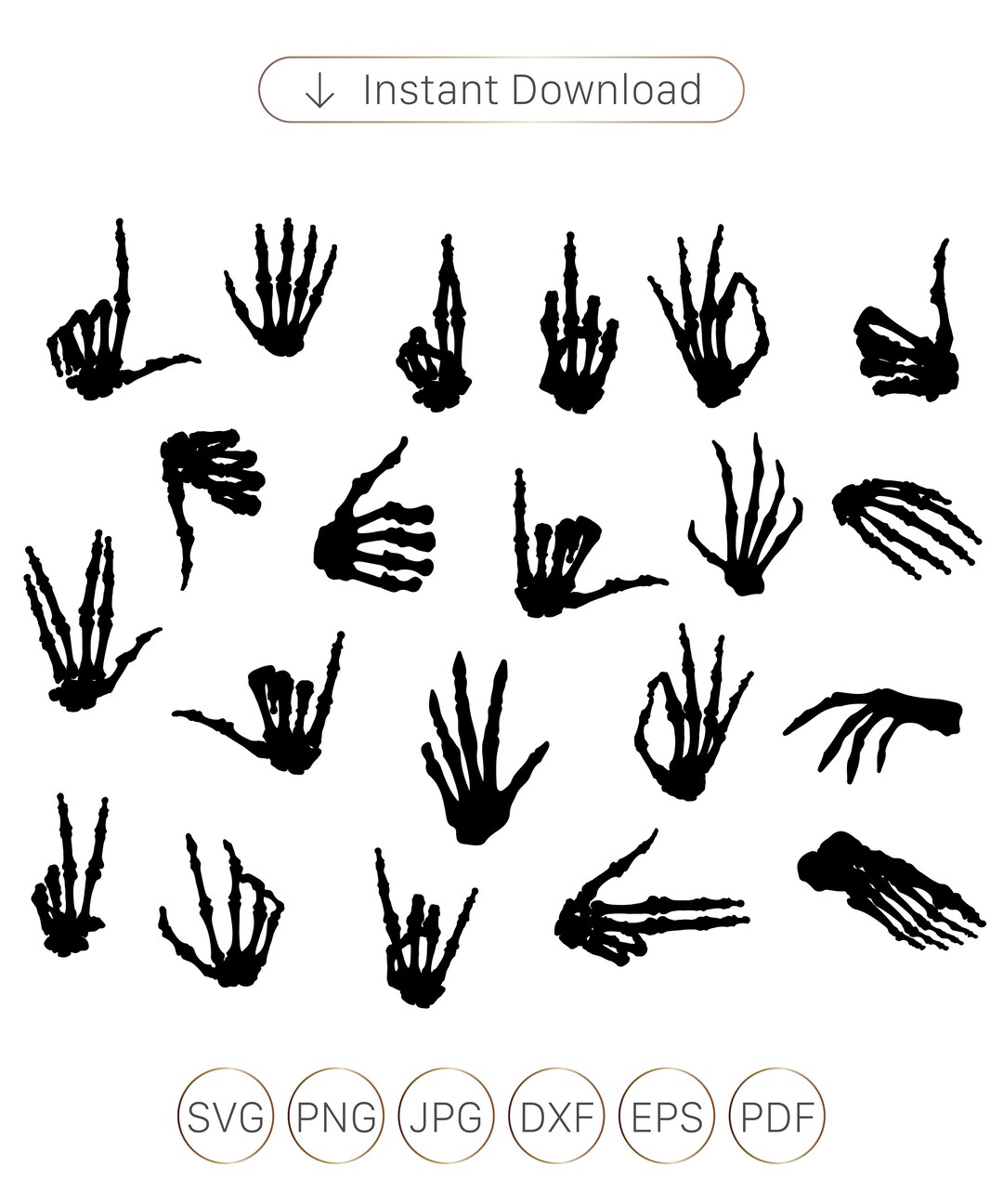 Skeleton Finger SVG, Skeleton Hands Svg Png EPS, Bones Svg, Middle ...