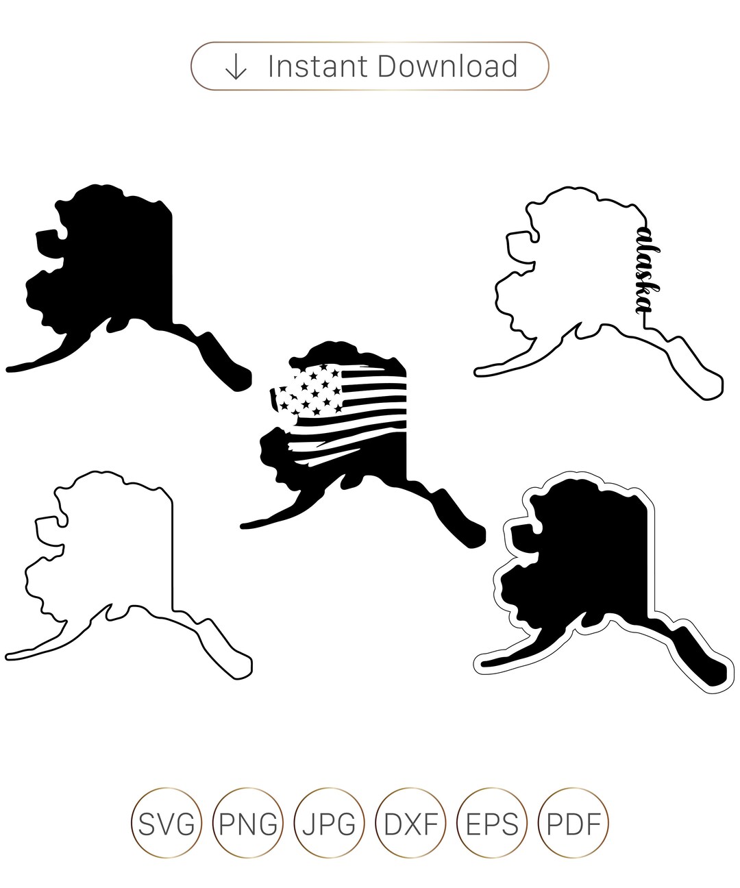 Alaska SVG, Alaska State SVG, Alaska Silhouette, Alaska State ...