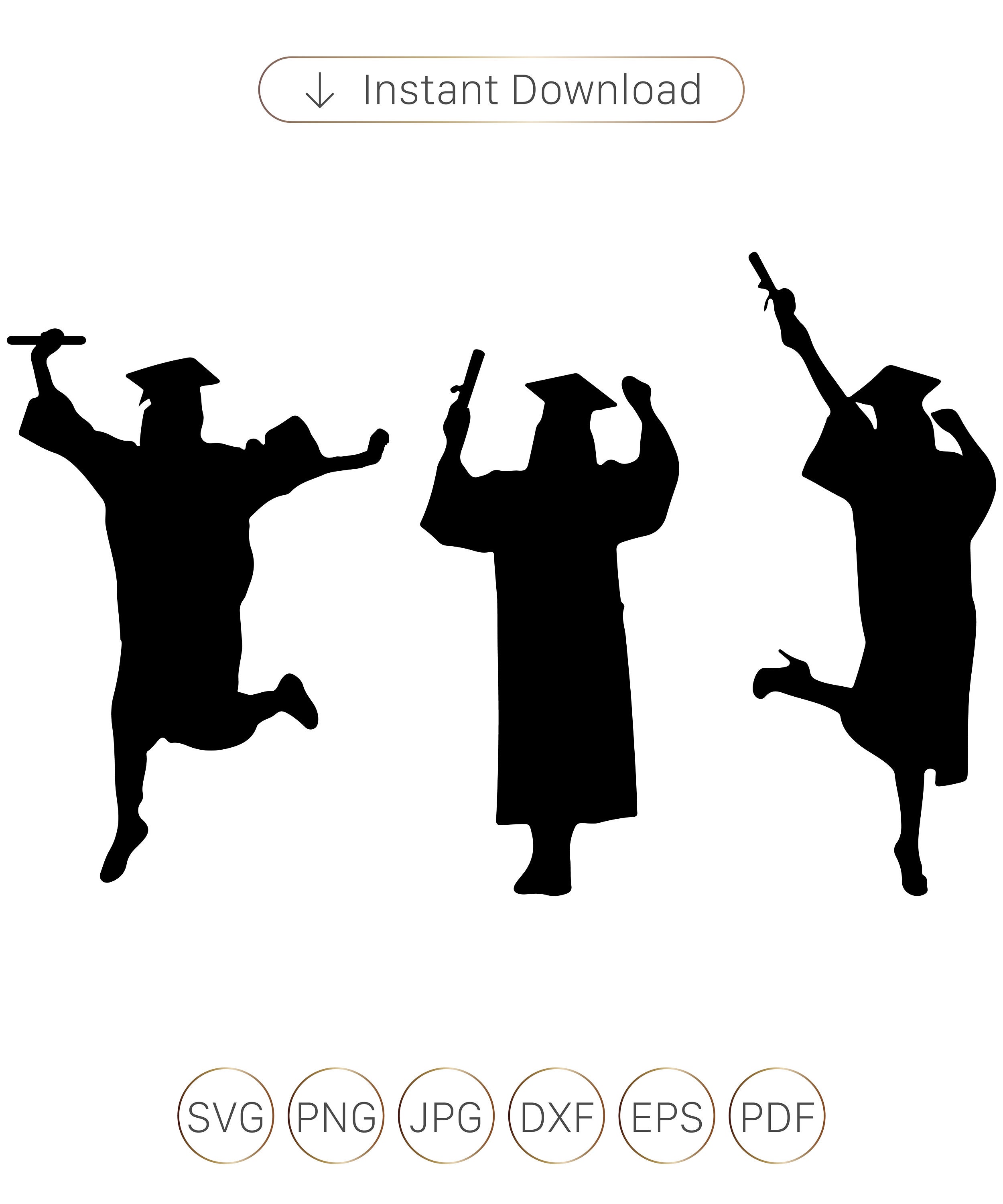Graduation Svg,graduation Silhouette,woman Graduation Silhouette,woman ...