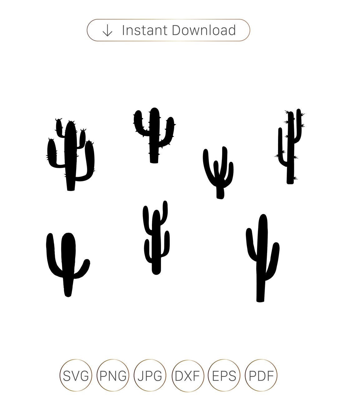 Cactus Svg,cactus Silhouette,cactus Cricut,succulent,cacti,cactus ...