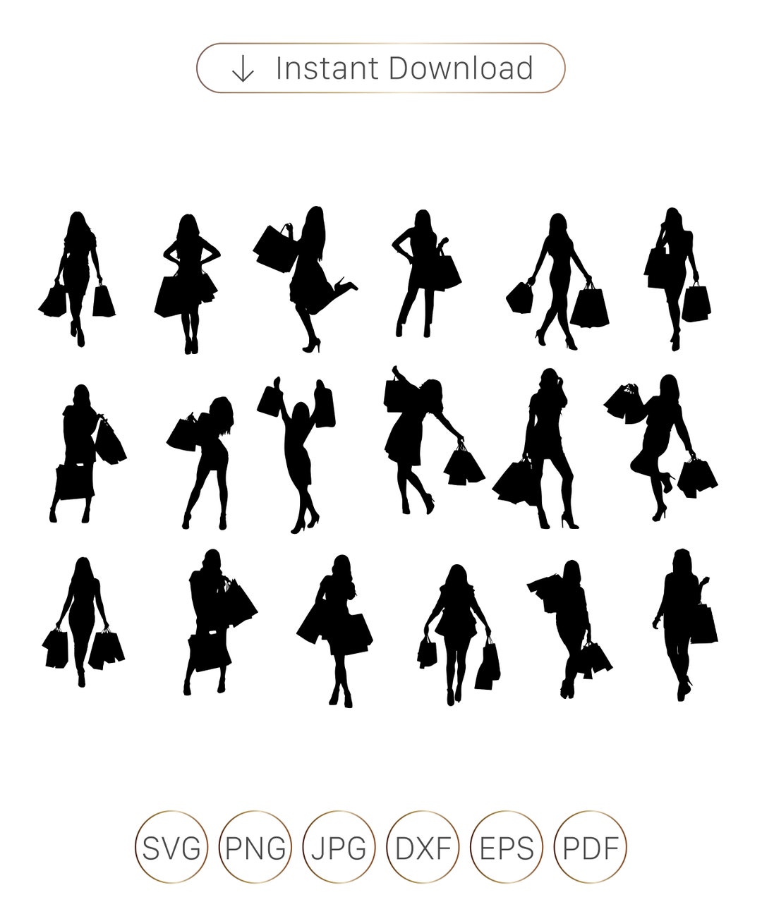 Woman Svg,women Silhouette,shopping Women Silhouette,shopping ...