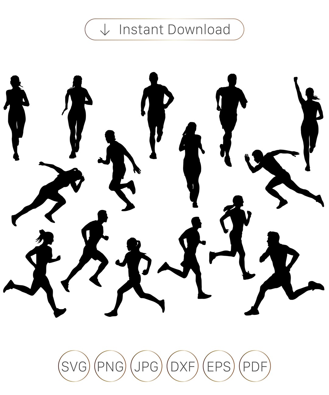 Runner SVG, Running Woman Svg, Running Man Svg, Runner Silhouette SVG ...