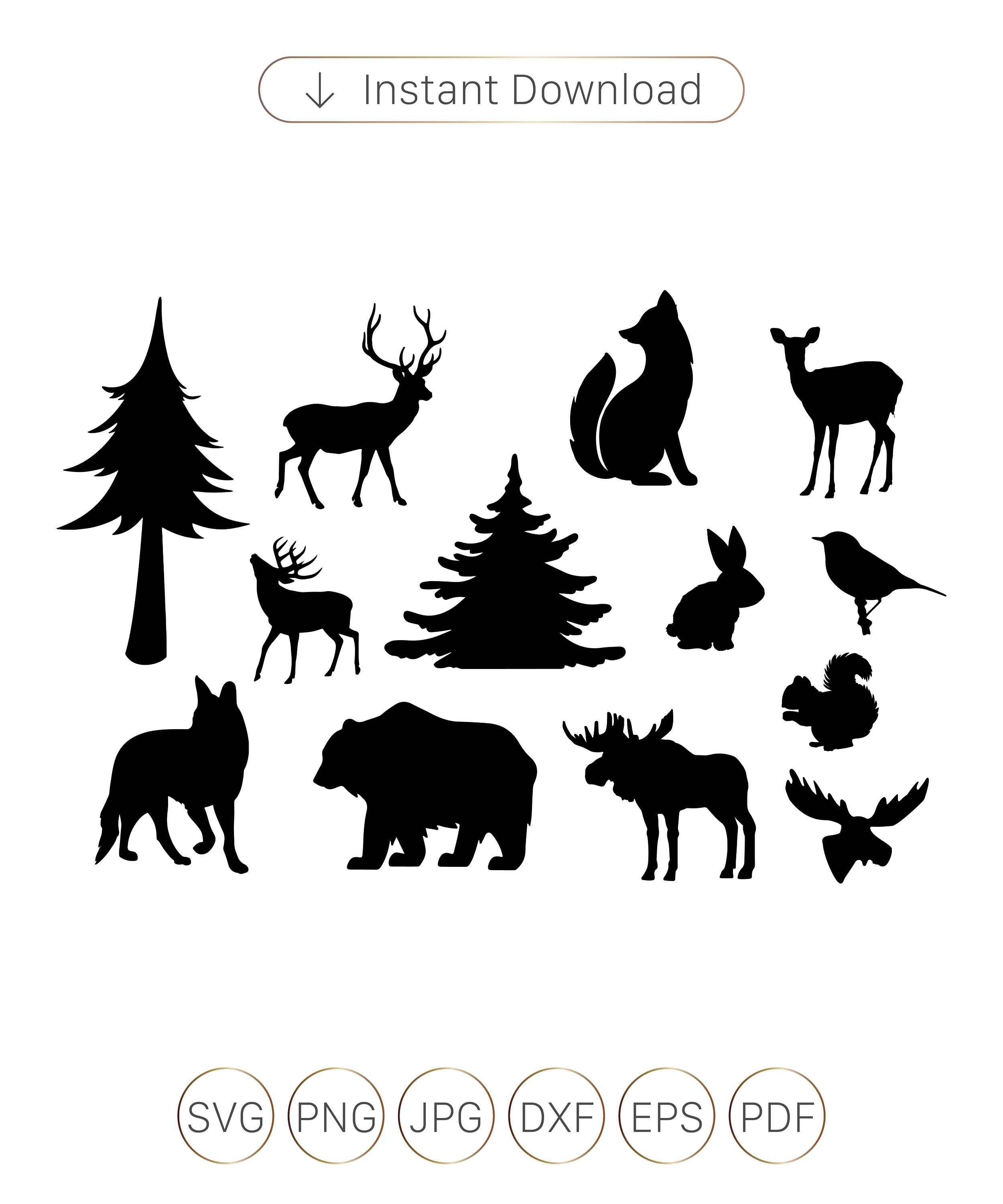 Woodland Animals Svgforest Animals Svgwoodland Animals - Etsy