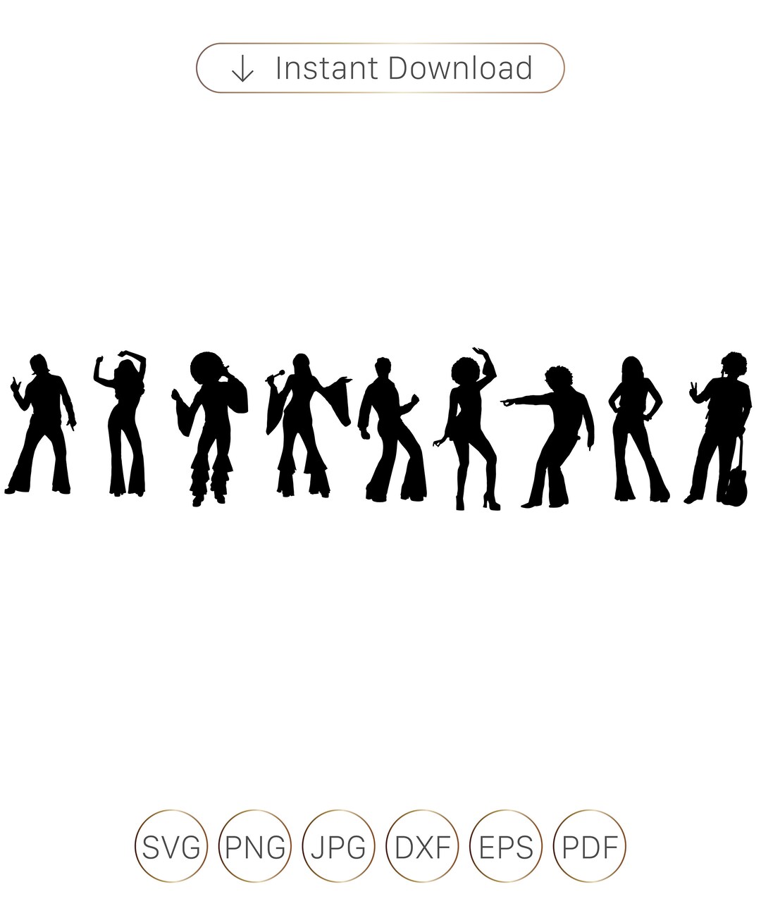 Disco Dancing Silhouette SVG, Disco Dancing SVG, Disco Dancing Vector ...