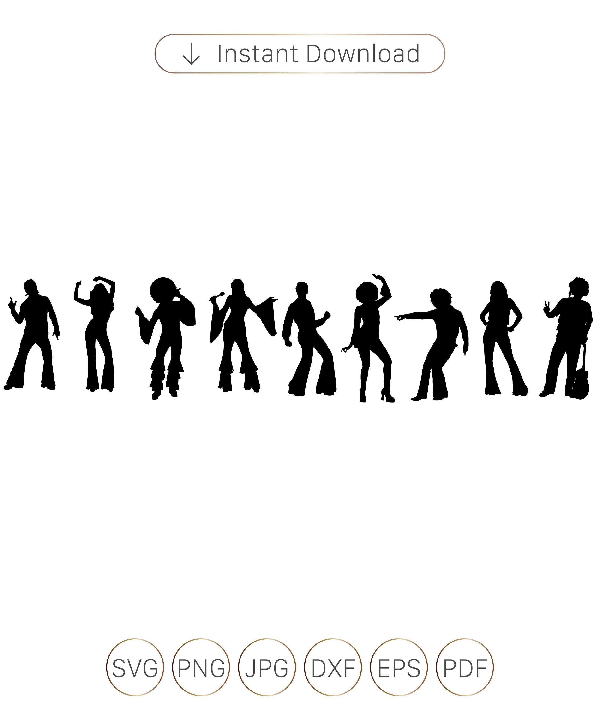 Disco Dancing Silhouette SVG, Disco Dancing SVG, Disco Dancing Vector ...