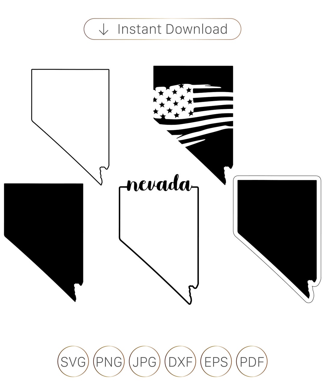 Nevada SVG, Nevada State SVG, Nevada Silhouette, Nevada State ...