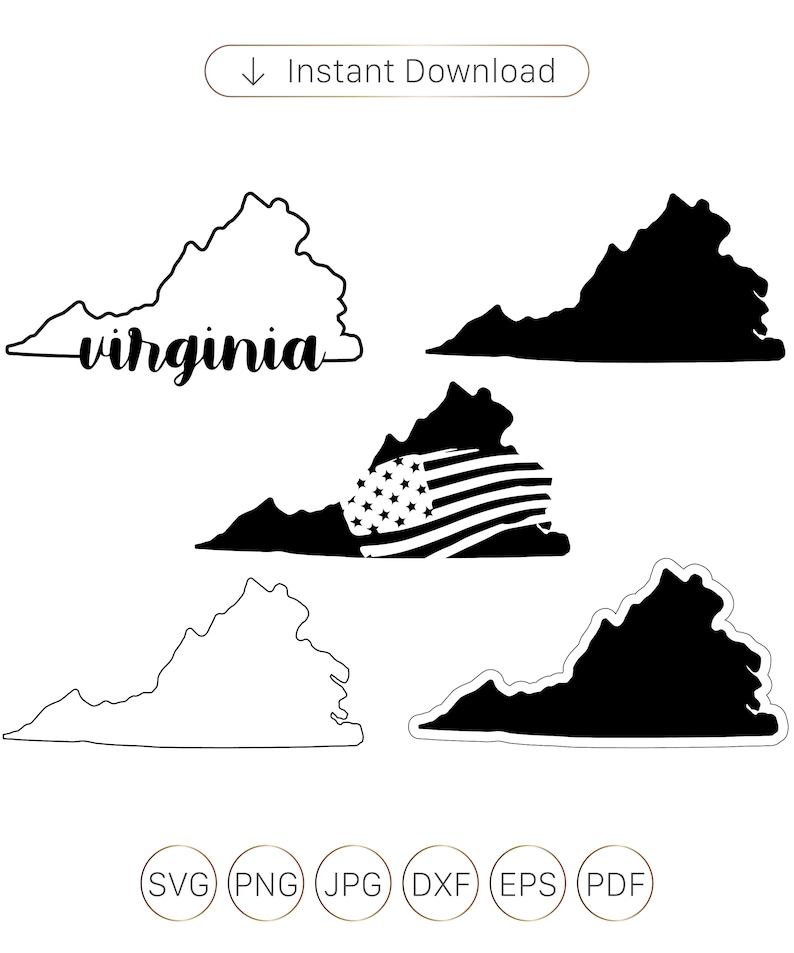 Virginia SVG Virginia State SVG Virginia Silhouette - Etsy