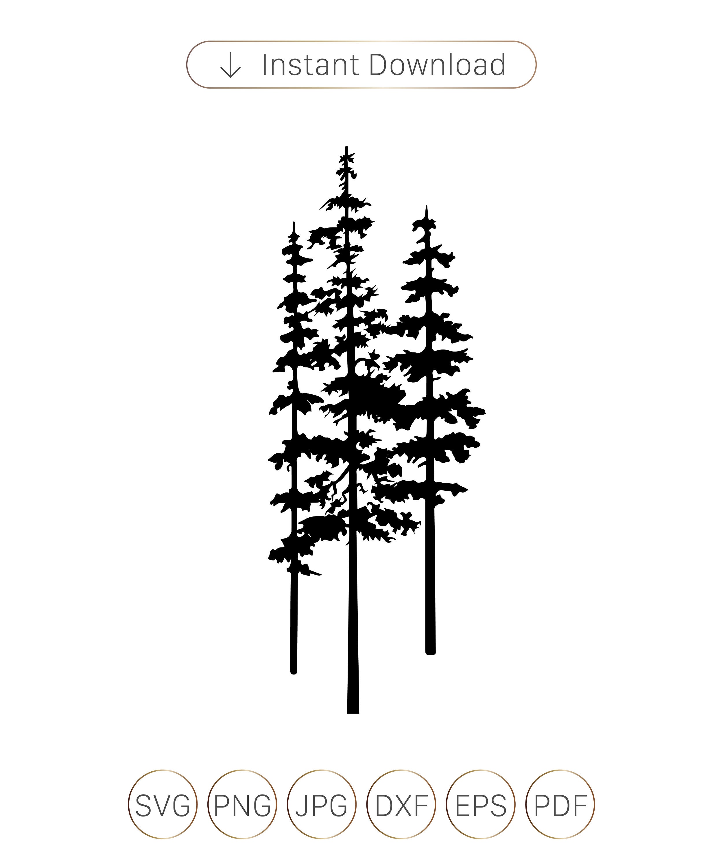 Silueta del árbol Svg, Árbol de pino svg, Silueta del árbol de pino ...