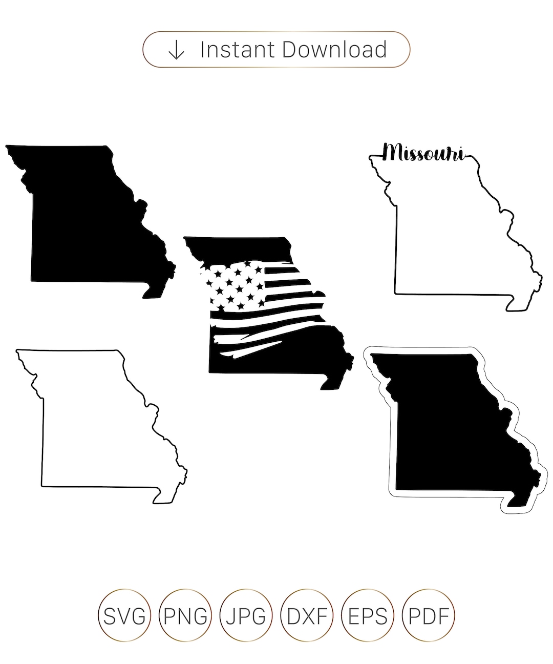 Missouri SVG, Missouri State SVG, Missouri Silhouette, Missouri State ...