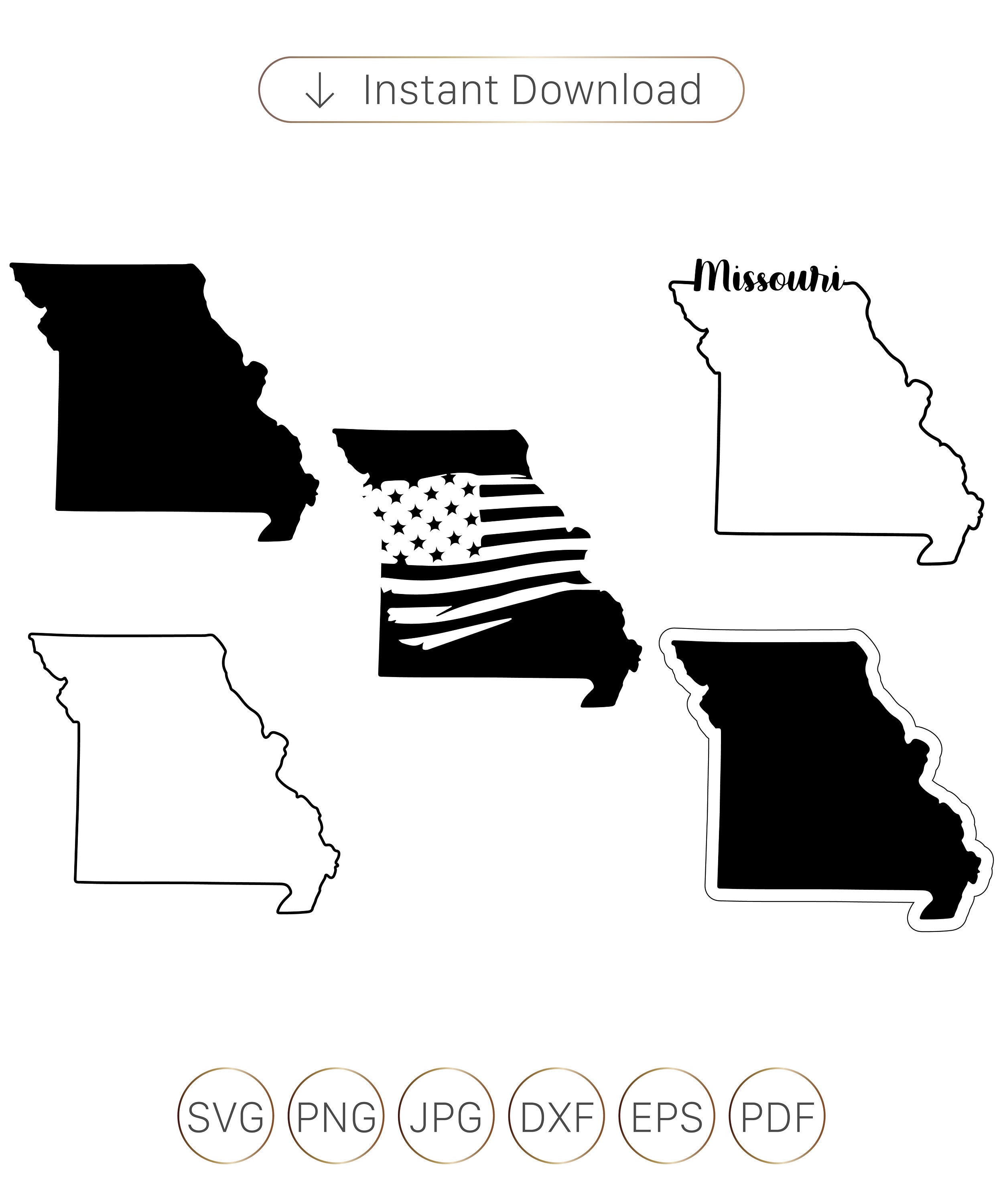 Cow Clipart Outline Of Missouri