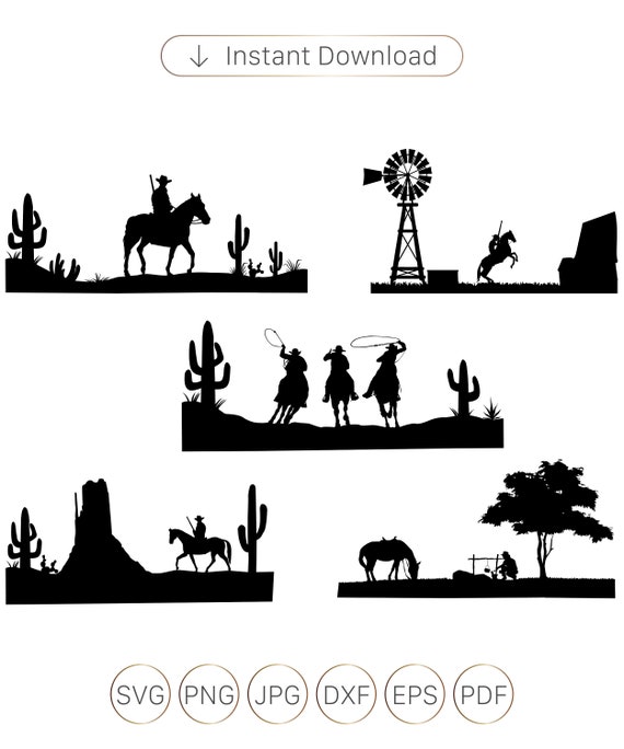 Cowboy Svg Ranch Cowboy Svg Cowboy Silhouette Clipart - Etsy