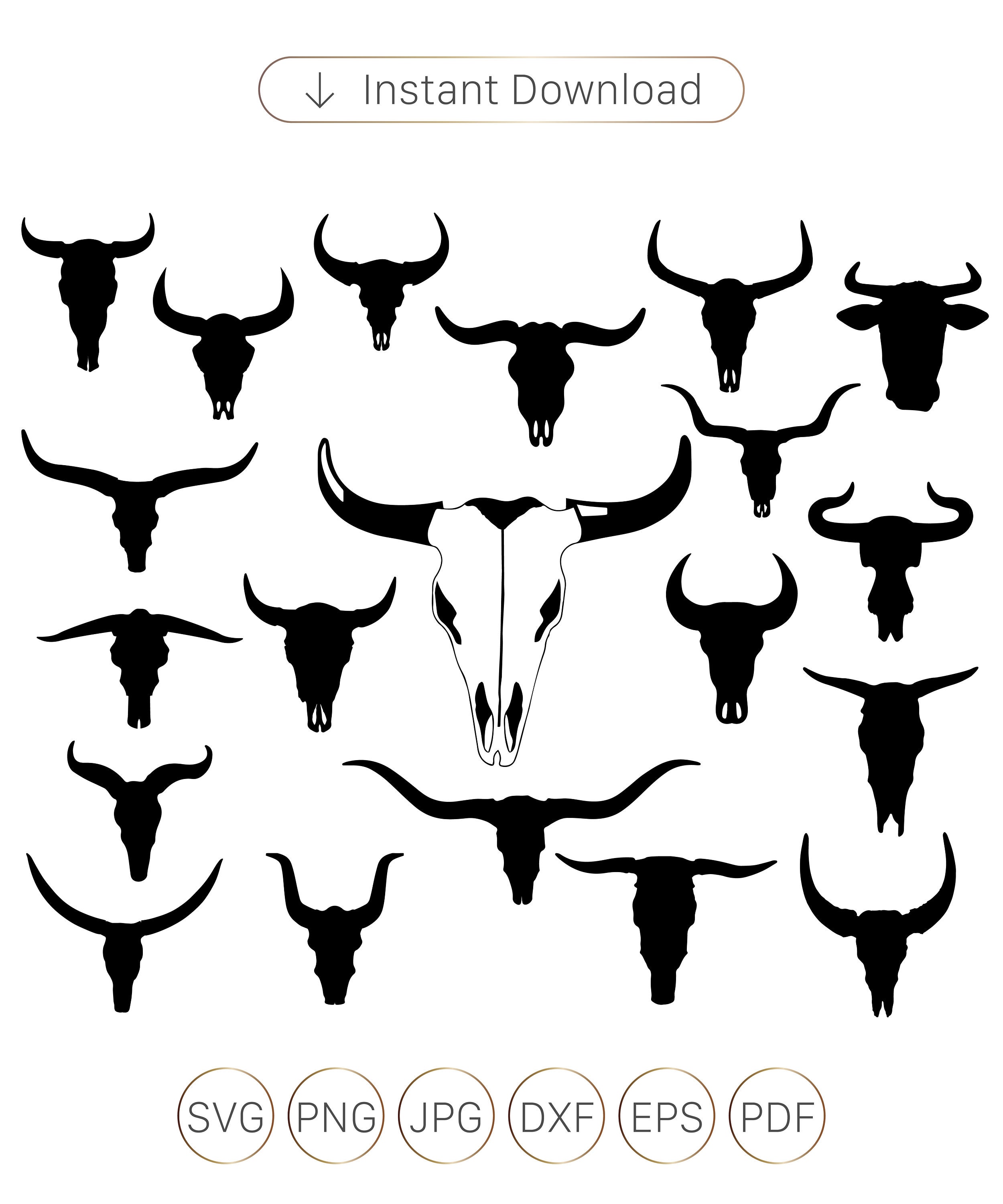 Cow Skull SVG, Cow Skull Cut File, Bull Svg, Bull Skull Svg, Southwest ...