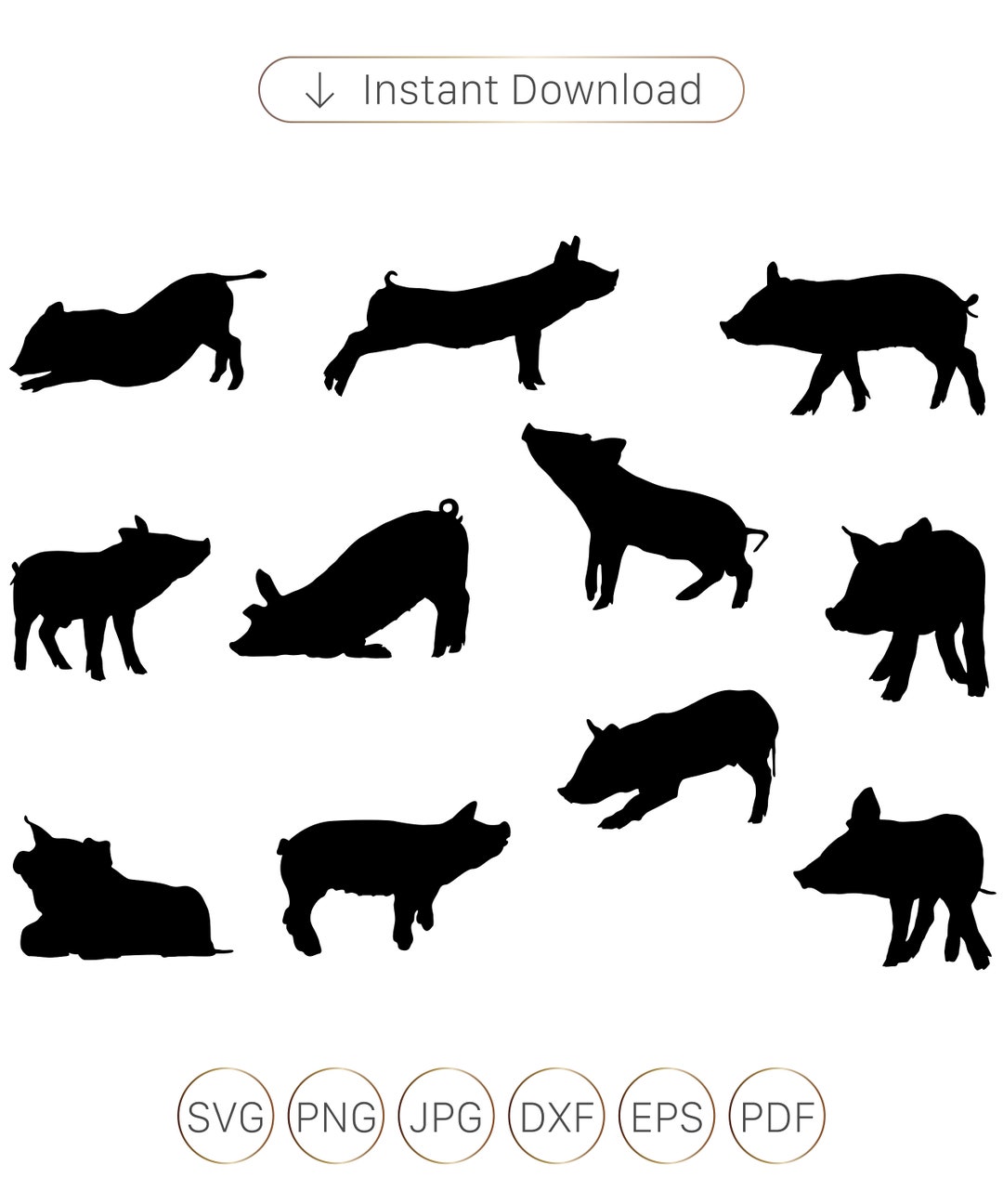 Pig SVG, Piglet SVG, Show Pig SVG, Pig Silhouette Svg,png,dxf,eps, Show ...