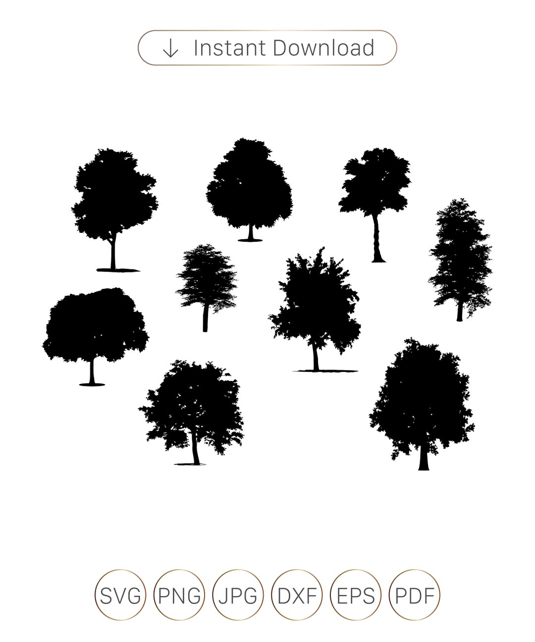 Tree Svg,tree Silhouette,tree Cricut,forest Svg,chrismas Tree,pine Tree ...