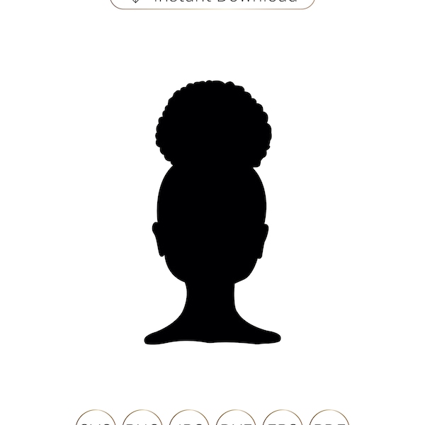 Afro Puff Hair Svg - Etsy