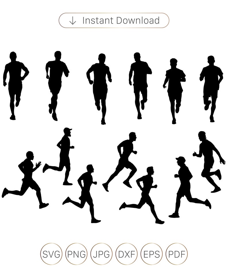 Runner SVG, Running Man Svg, Runner Silhouette SVG, Running SVG, Runner ...