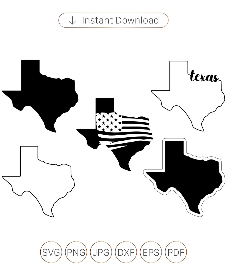 Texas SVG Texas State SVG Texas Silhouette Texas State - Etsy