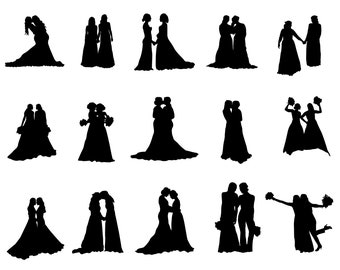 Same Sex Marriage Silhouettes Vector File,lesbian Couple Svg - Etsy