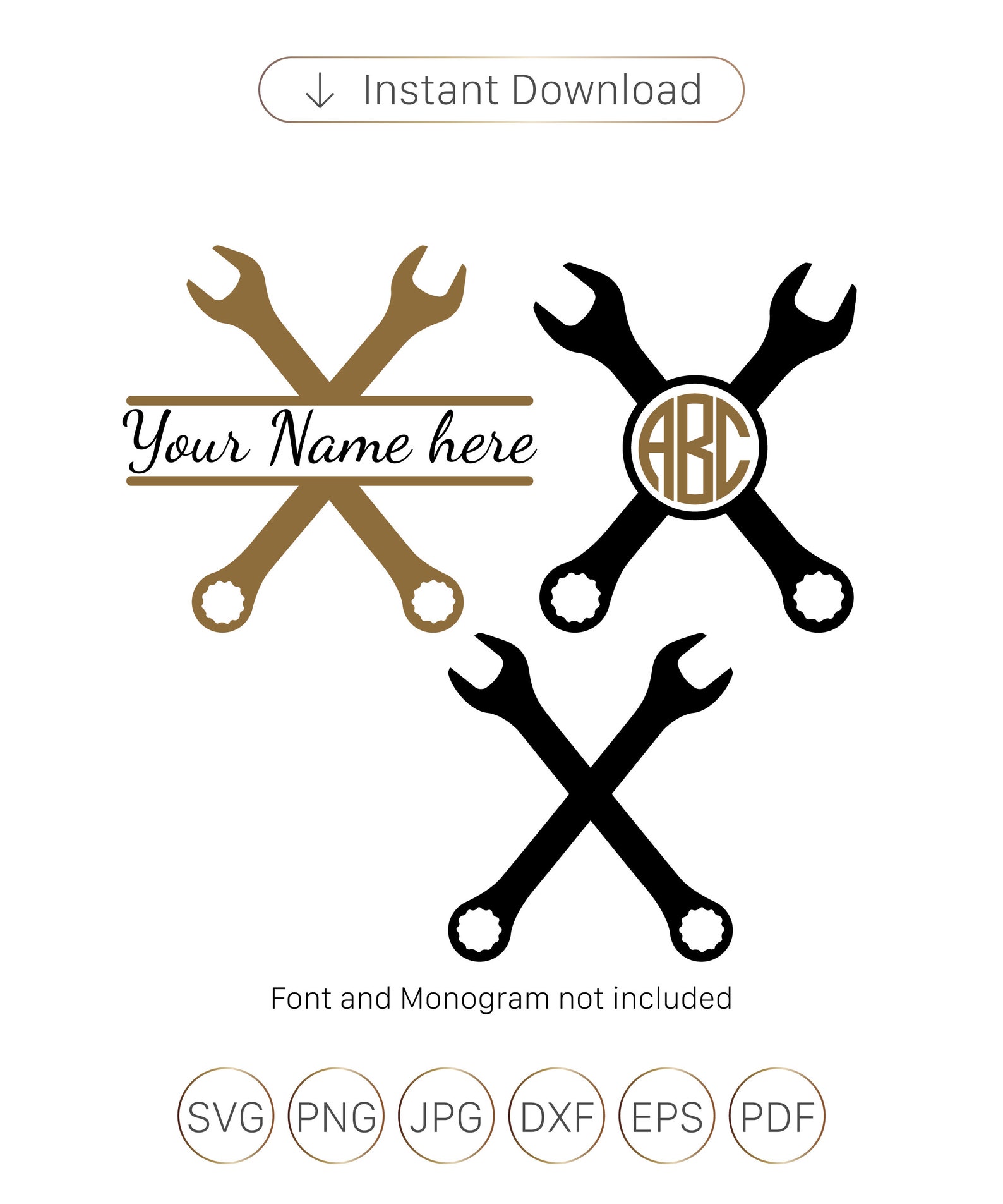 Clé svg, Outils svg, Monogramme de clé, Cricut de clé, Mécanicien svg ...
