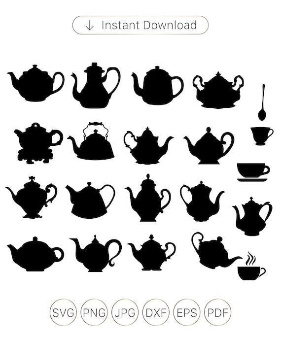 Teapot Silhouette Clipart Toddler