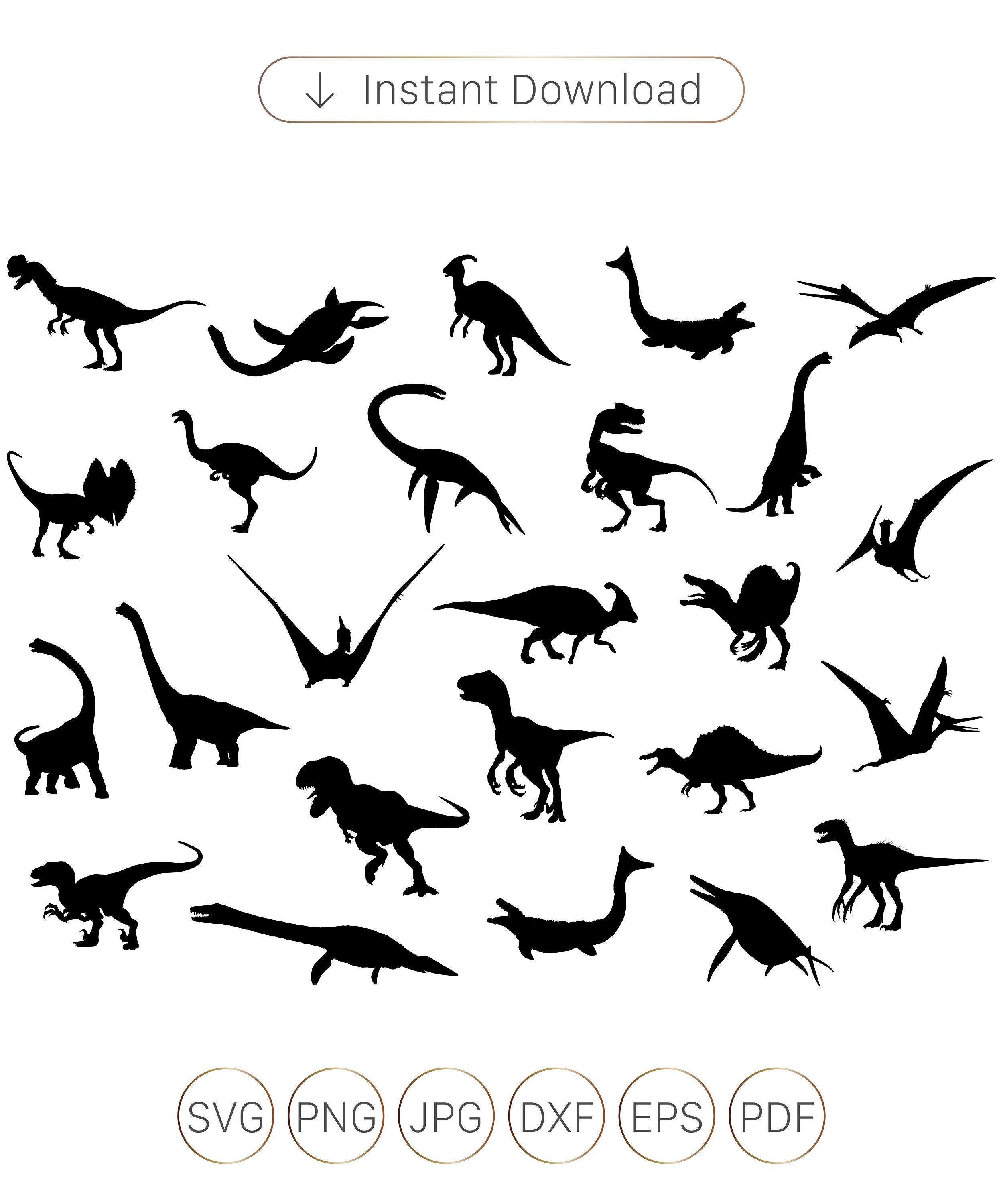 Dinosaurio Svg Silueta de dinosaurio Imágenes prediseñadas - Etsy México