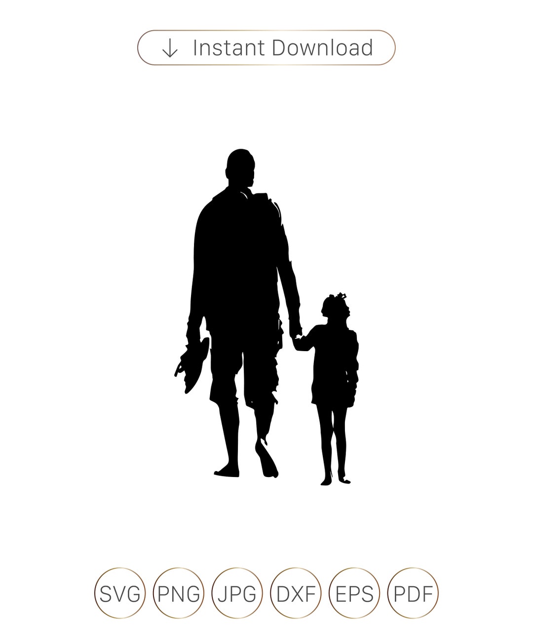 Father and Daughter Svg,father and Daughter Silhouette,father and ...
