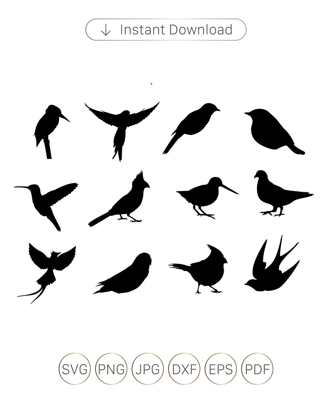 Birds Svg,birds Silhouette,birds Cricut,birds Clip Art,birds Cut File ...