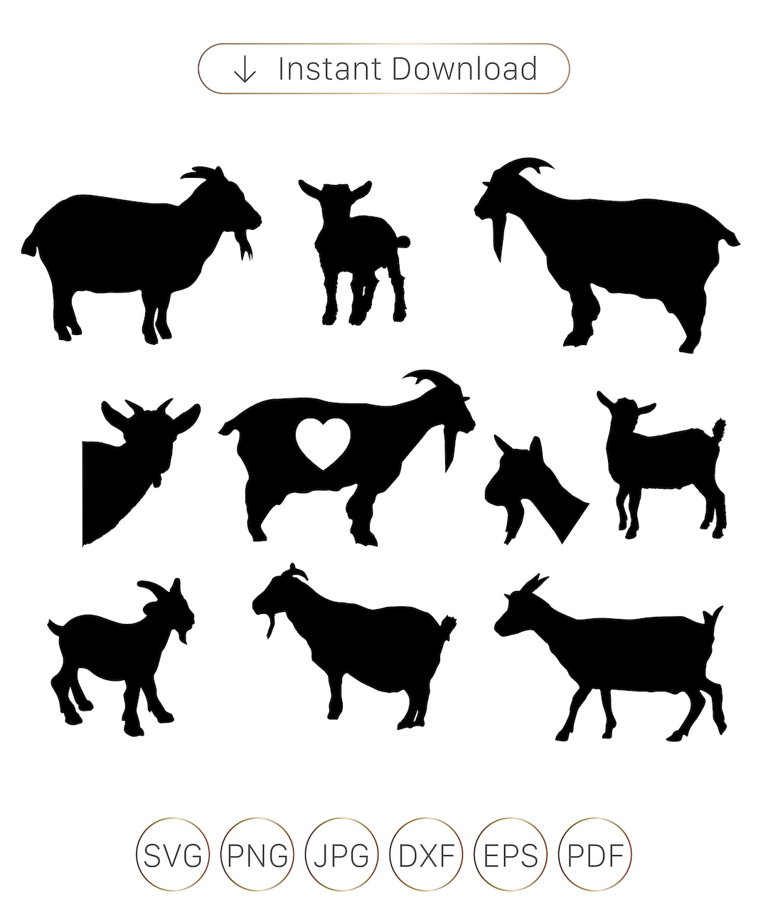 Goat SVG, Pygmy Goats SVG, Pygmy Goats Silhouette, Livestock Svg File ...