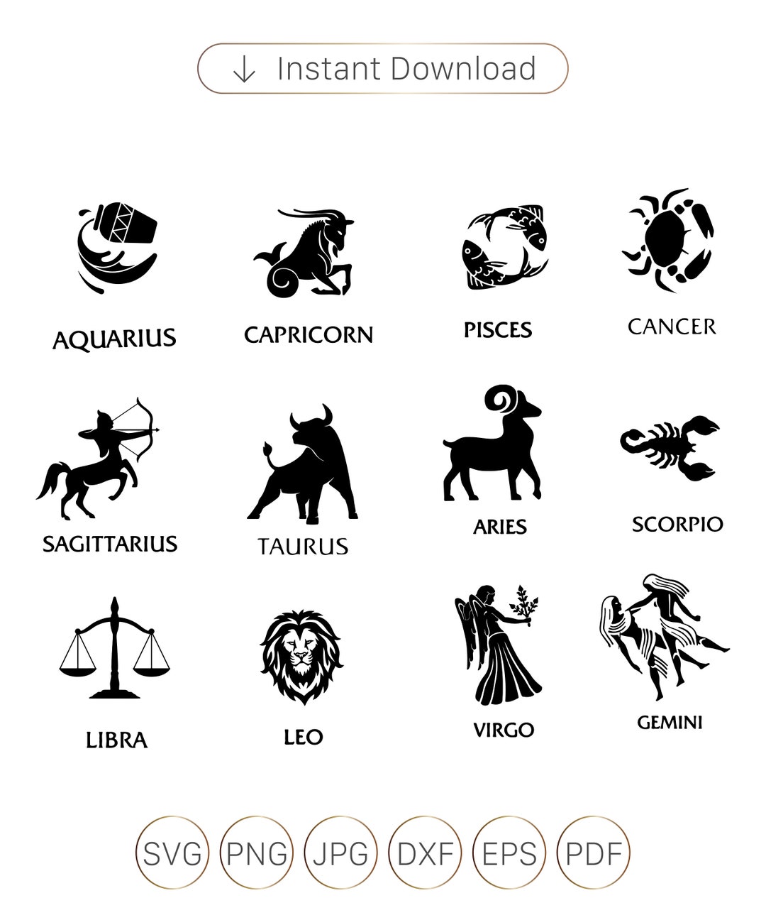 Horoscope Bundle Svg, Zodiac Bundle Svg,astrological Bundle Svg,birth ...