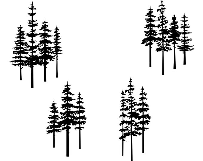 Tree Silhouette Svg,pine Tree Svg,pine Tree Silhouette,evergreen Tree ...