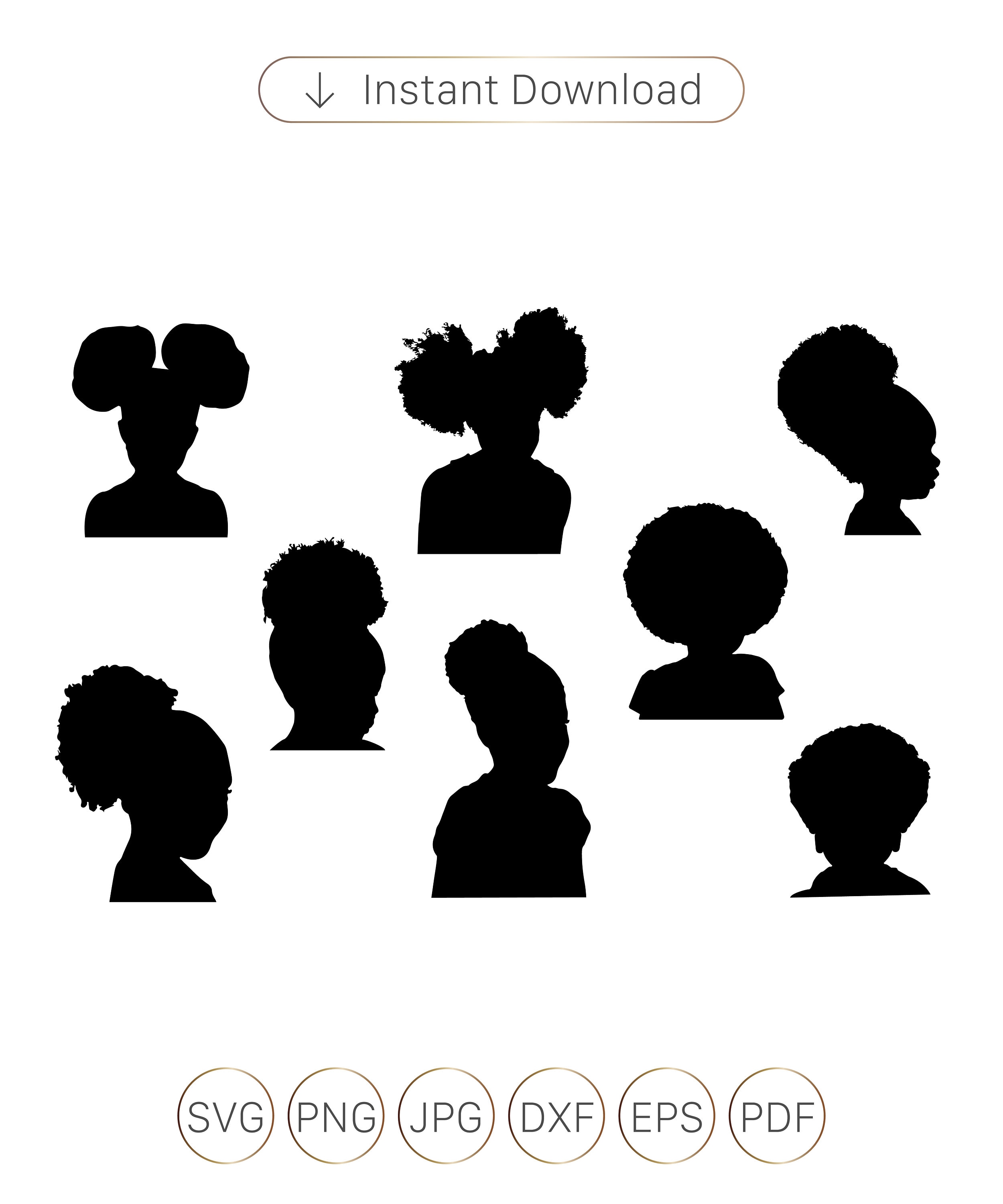 Little Afro Puff Girl Svg,silhouette,little Black Girl Svg,afro Puff ...