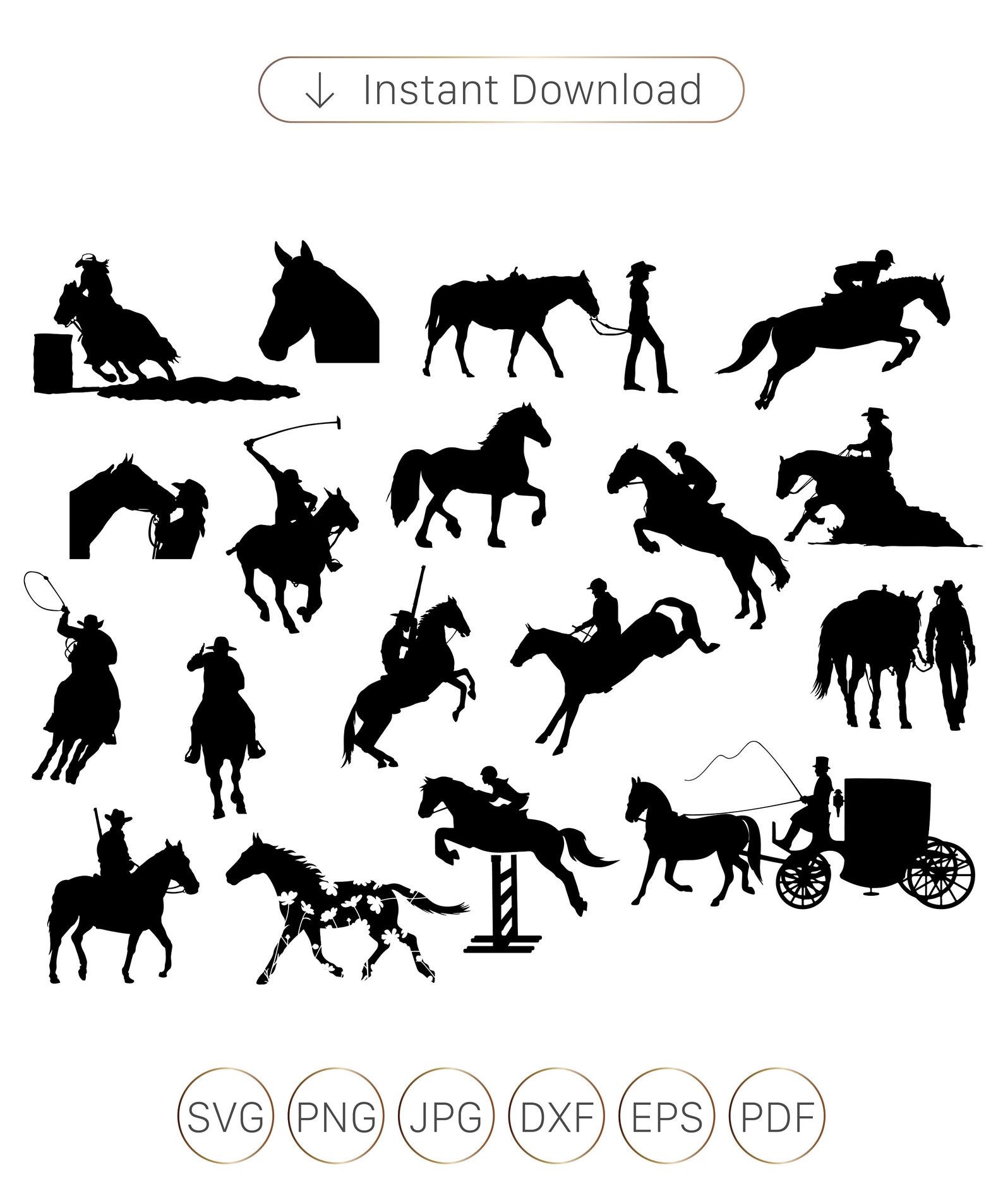 Horse Svg Horse SVG Bundle for Cricut Equestrian SVG Bundle - Etsy