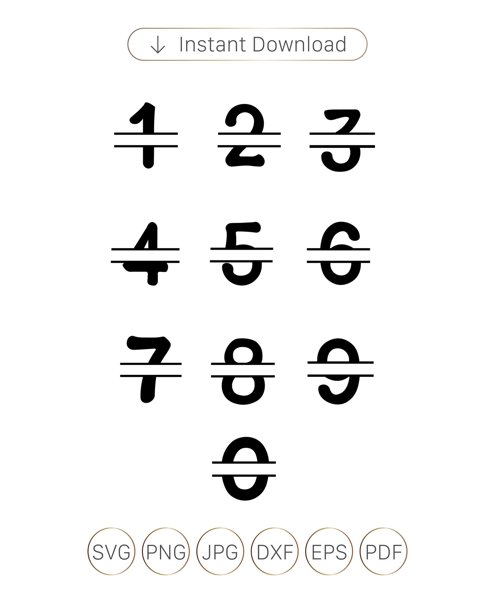 Split Numbers Monogram SVG Numbers Svg Split Monogram - Etsy