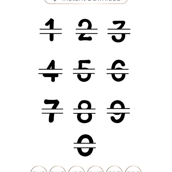 Split Numbers Svg - Etsy