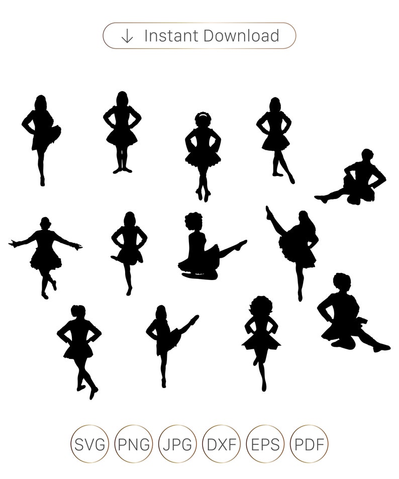 Irish Dancer SVG Silhouette, Irish Dancing Clipart,irish Dancer ...