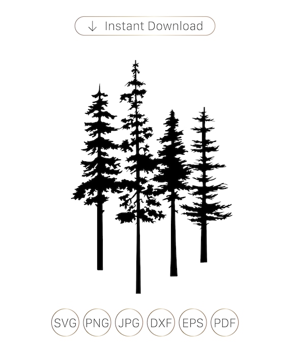 Tree Silhouette Svgpine Tree Svgpine Tree - Etsy